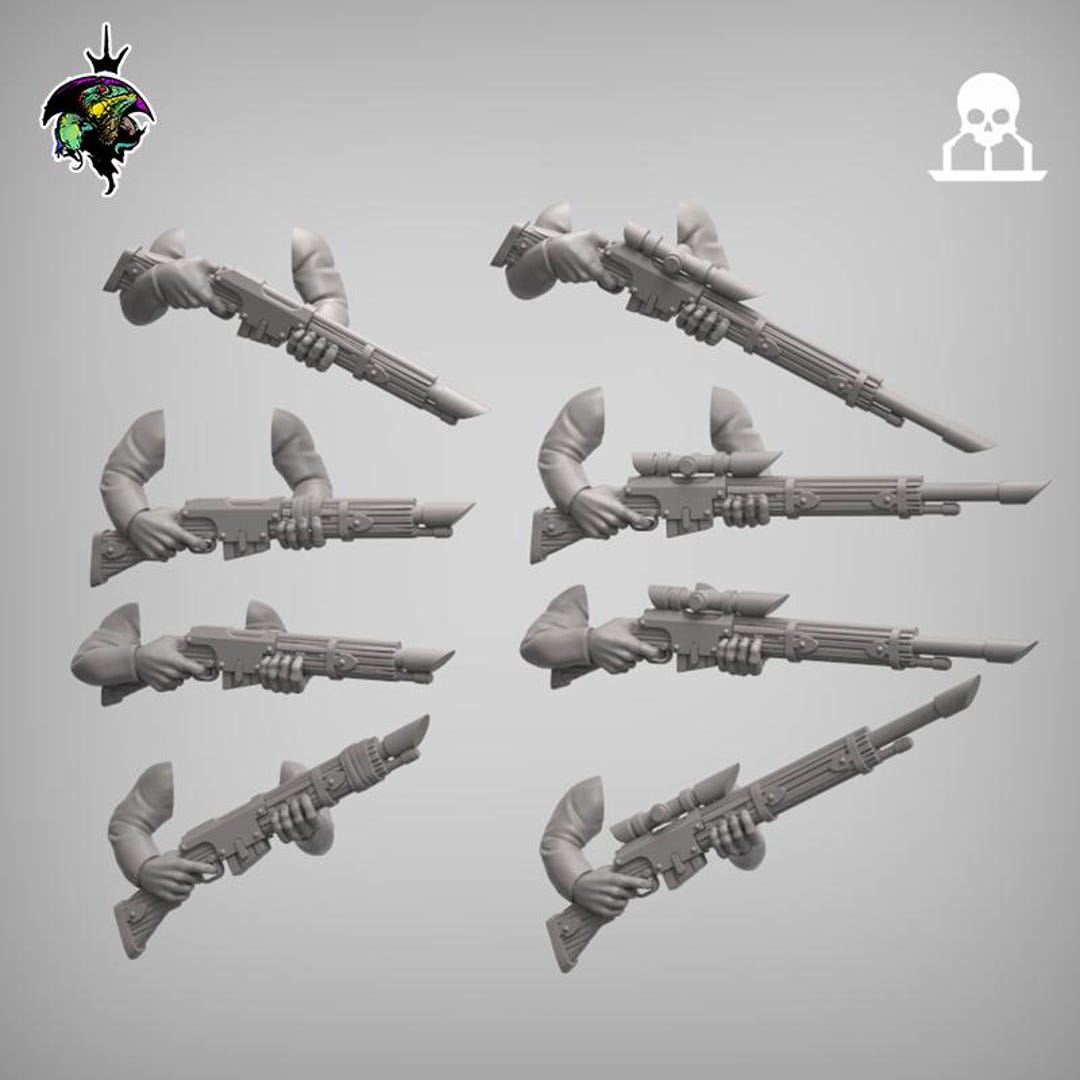 Space Militia Weapons Set X16 Scifi Wargame Roleplay 32mm 3D Reptilian ...