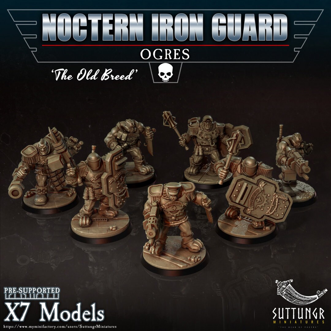 Imperial Iron Guard Modrian Ogres Squad X7 Scifi Wargame Roleplay 32mm ...