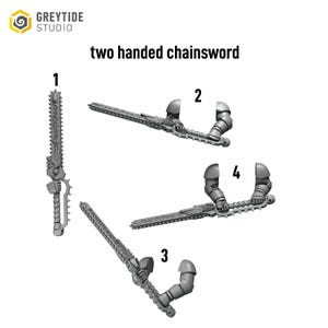 Crimson Lords Two Handed Chainsword Set X4 Scifi Space Warriors Wargame ...