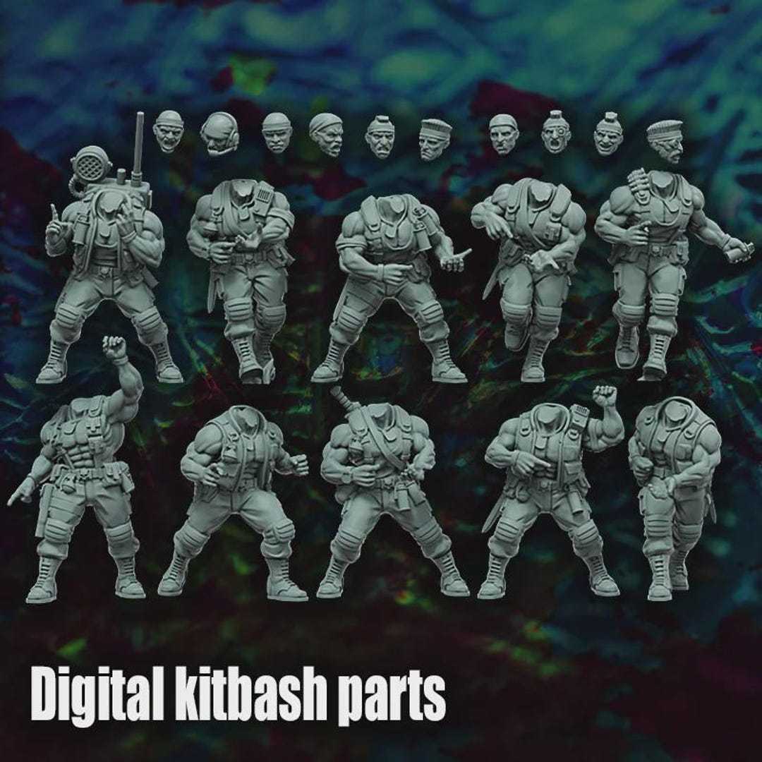 Spacenam Jungle Fighters Light Recon Bodies and Heads Scifi Wargame ...