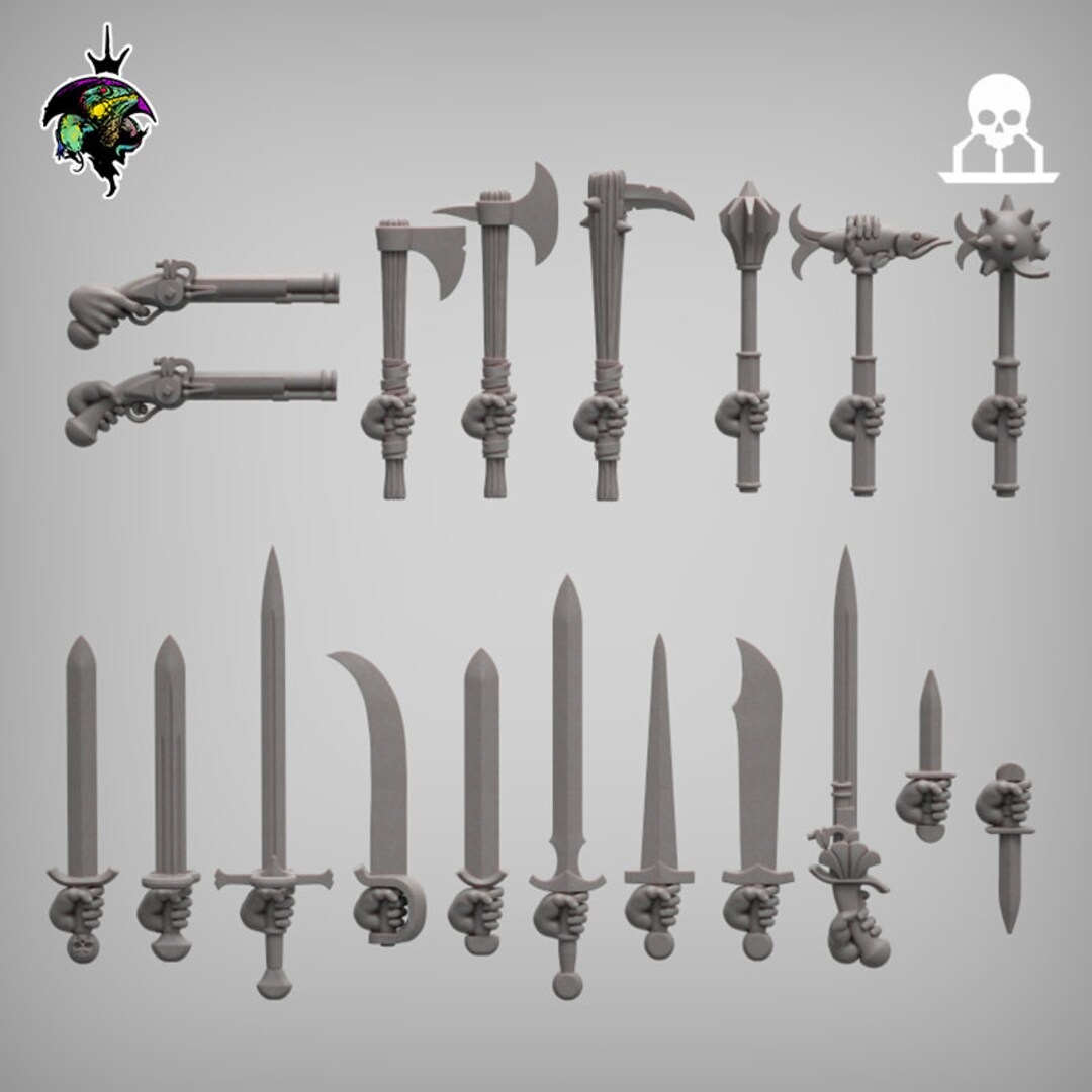 Mercenaries and Militia Weapons and Accessories Set Fantasy Historical ...