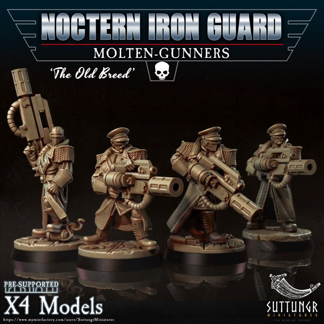 Imperial Iron Guard Modrian Molten Melta Gunners Squad X5 Scifi Wargame ...