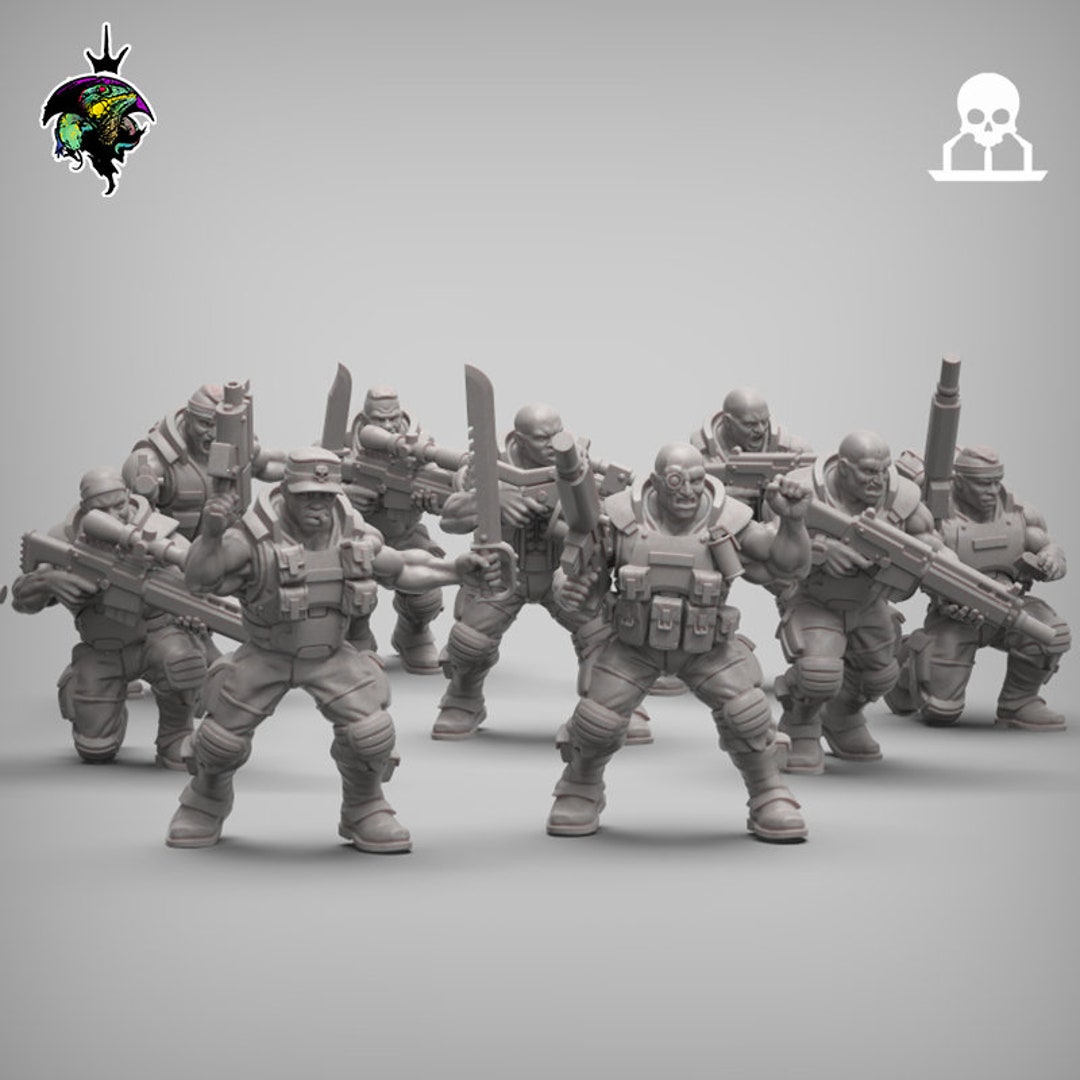 Spacenam Jungle Fighters Infantry X10 Scifi Wargame Roleplay 32mm 3D ...
