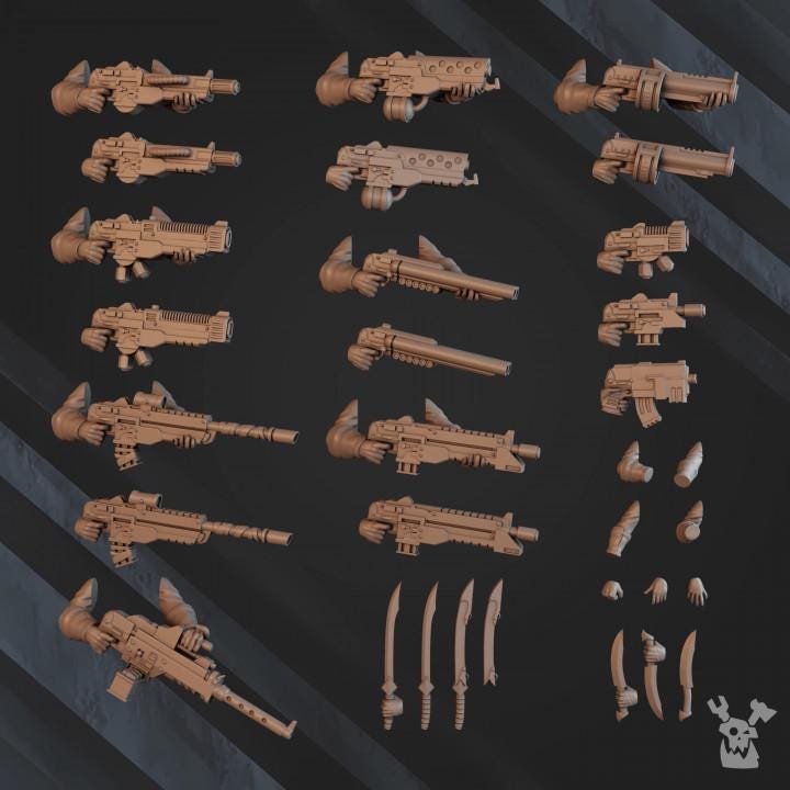Bedouin Desert Stalkers Weapons Kit Scifi Wargame Roleplay 32mm 3D ...