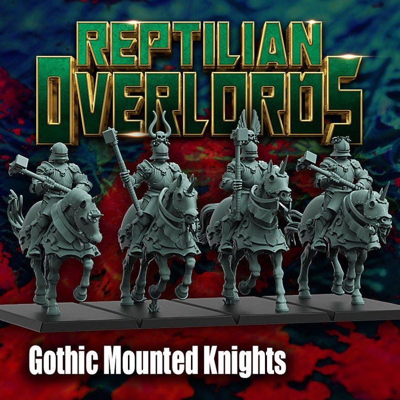 Gothic Mounted Knights - Three Models Multipart Set X3 - Fantasy ...