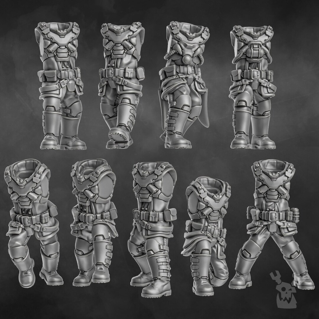 Steamguard Stormtroopers Body Set X9 Scifi Wargame Roleplay 32mm 3D ...