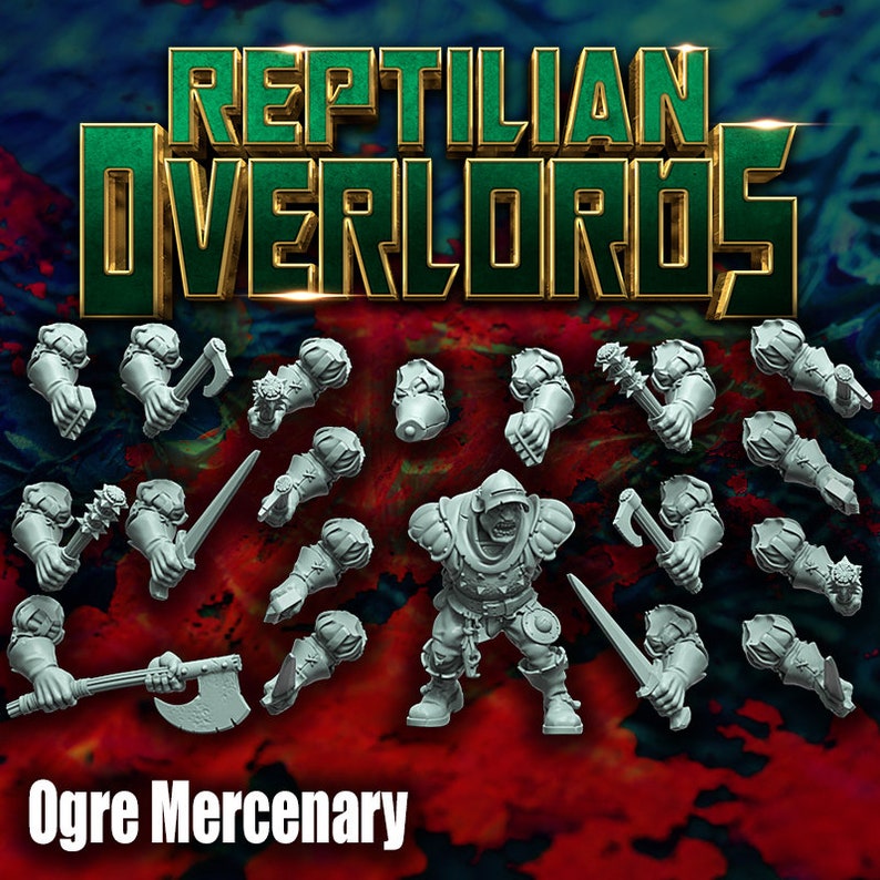 Ogre Mercenary Multi Weapons Options Set Fantasy Wargame 3D Print ...