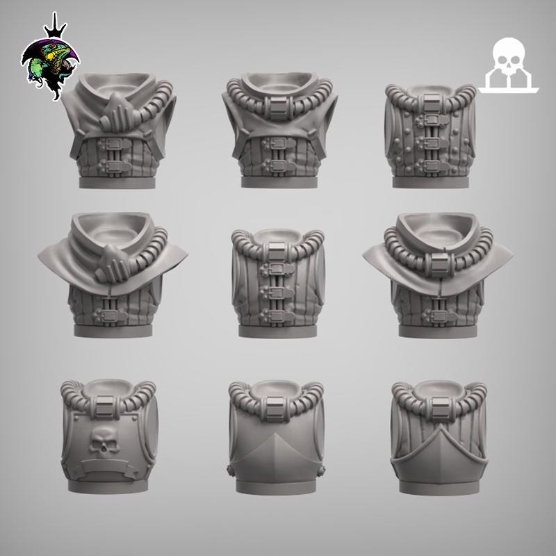 Space Militia Torso Set X9 Scifi Wargame Roleplay 32mm 3D Reptilian ...
