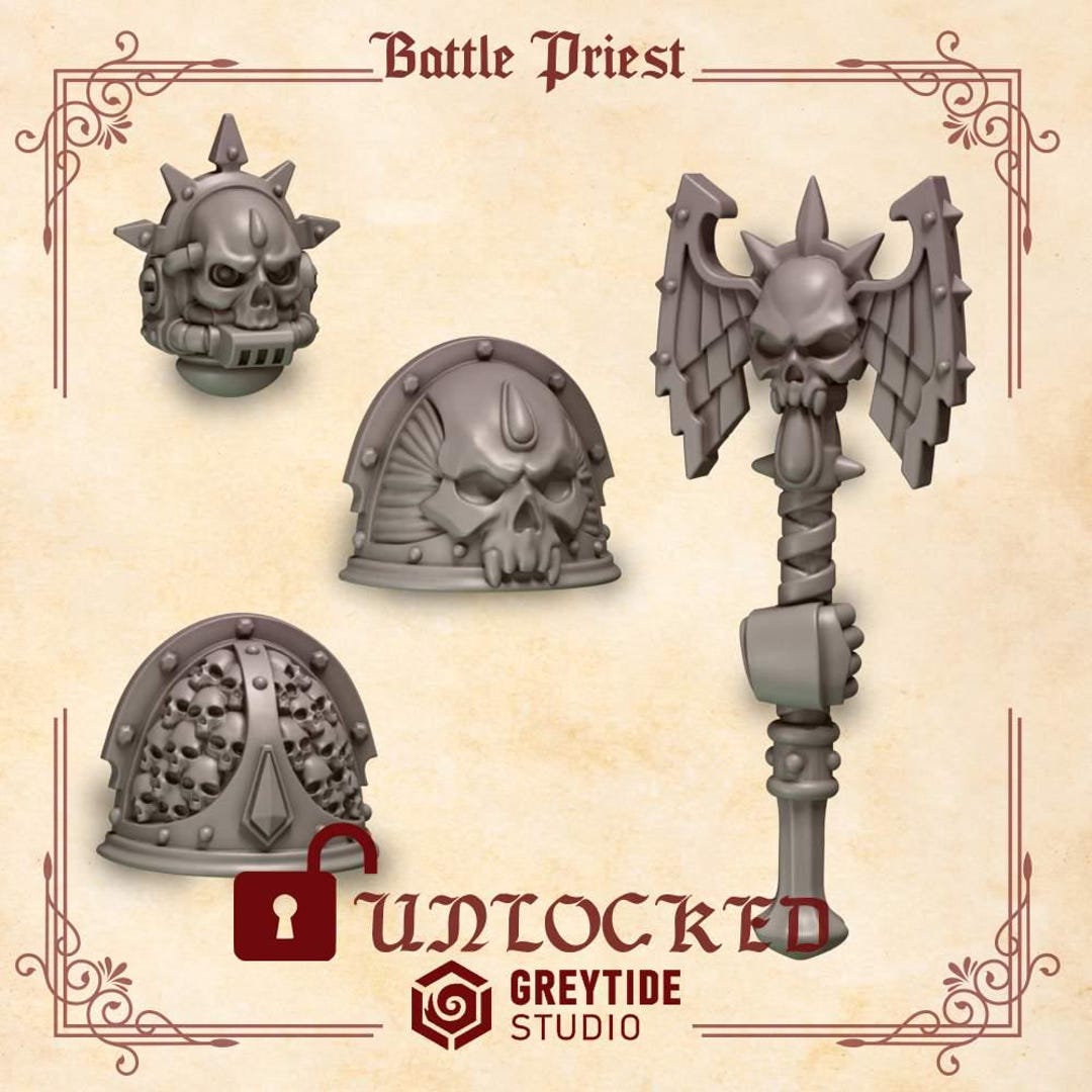 Crimson Lords Battle Priest Set Scifi Space Warriors Wargame SM Scaled ...