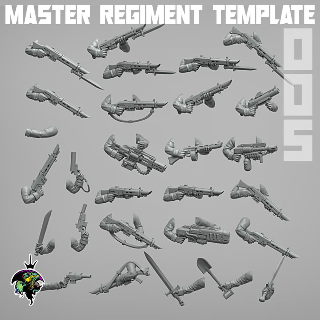 Master Regiment Weapons Set Scifi Wargame Roleplay 32mm 3D Reptilian ...