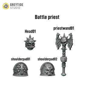 Crimson Lords Battle Priest Set Scifi Space Warriors Wargame SM Scaled ...