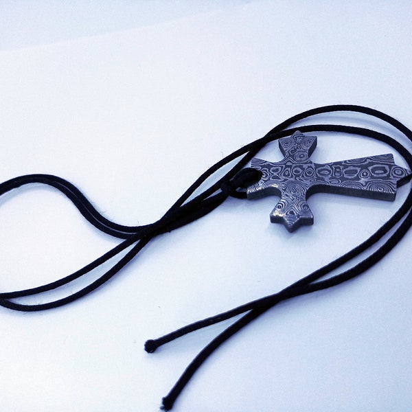 Damascus Cross Necklace - Etsy