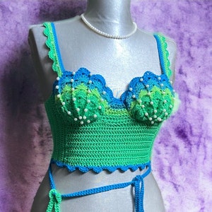 Mermaid Crochet Top | Crochet Bralette | Knit Bikini Top | Handmade ...