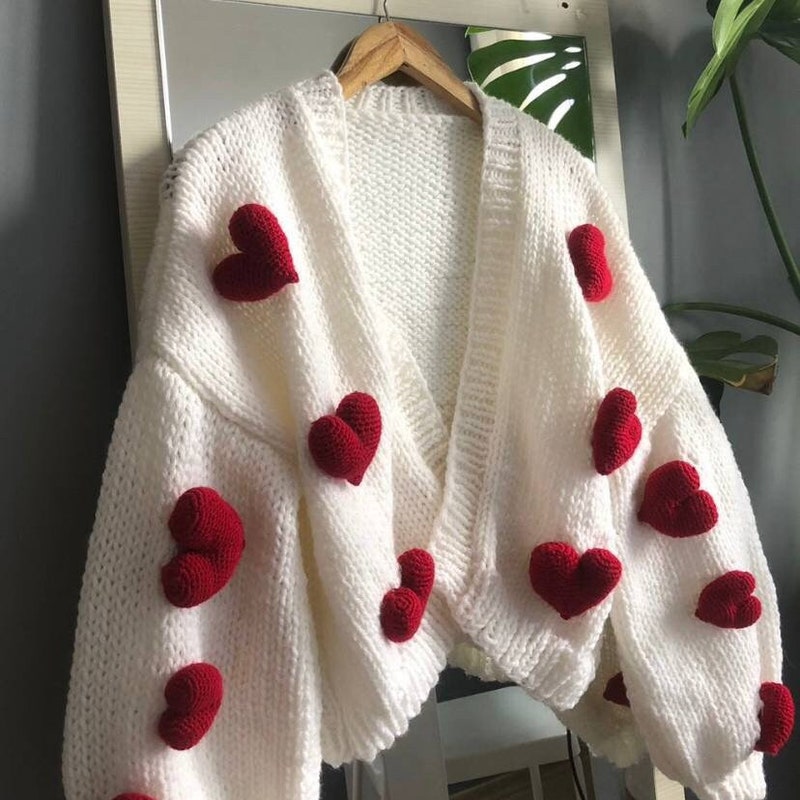 Sweater With Red Heart - Etsy