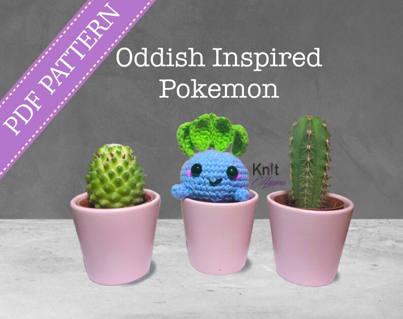 Oddish Inspired Pokemon Plushie Stuffie Crochet PDF Pattern - Etsy