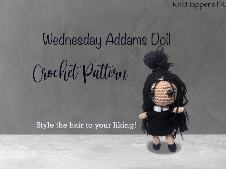 Wednesday Addams Doll Crochet Amigurumi Pattern Addams Family - Etsy