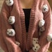 3D Red Heart Handmade Cardigan for Women, Valentine's Day Cardigan ...
