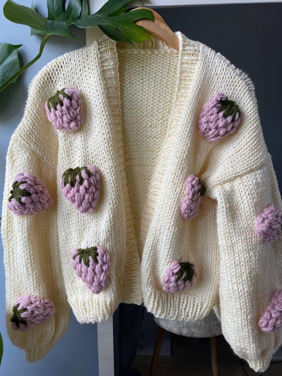 Strawberry/blueberry Handmade Cardigan for Women,valentine's Cardigan ...