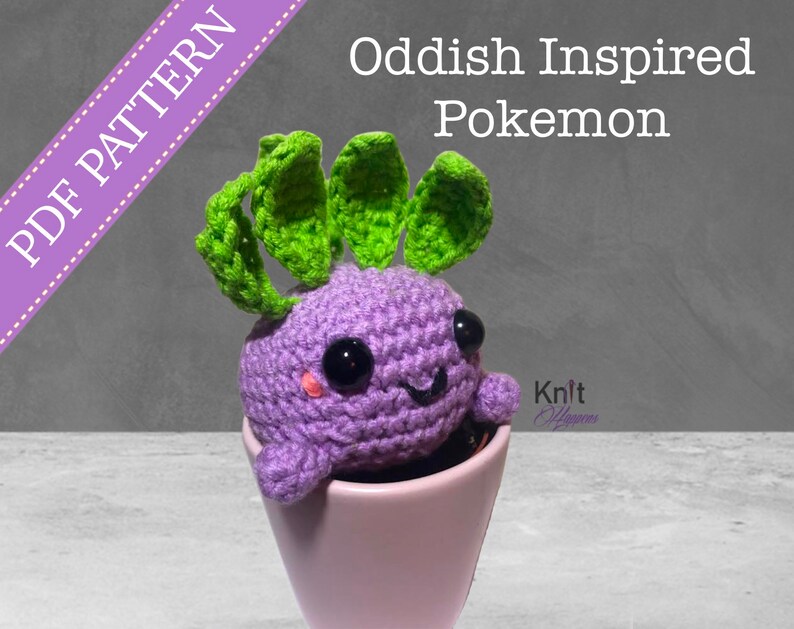 Oddish Inspired Pokemon Plushie Stuffie Crochet PDF Pattern - Etsy