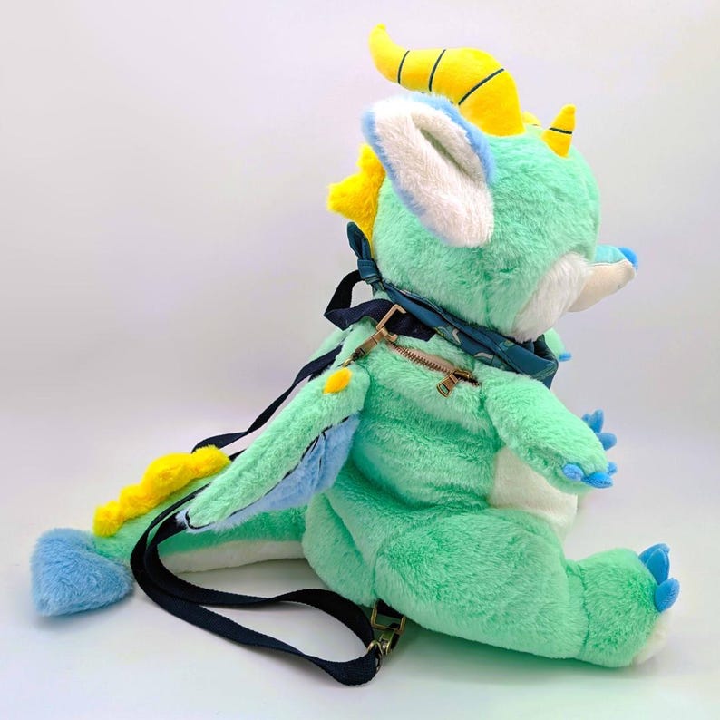 Forest Dragon Plush Backpack: Snug-alongs Faux Fur Bookbag - Etsy