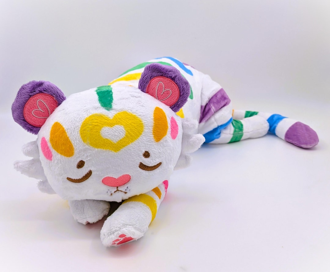 Weighted Pastel Rainbow Tiger Plush: Mochi Cuddle Pillow, 2lb Anxiety ...