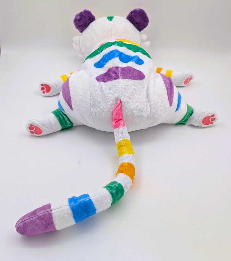 Weighted Pastel Rainbow Tiger Plush: Mochi Cuddle Pillow, 2lb Anxiety ...