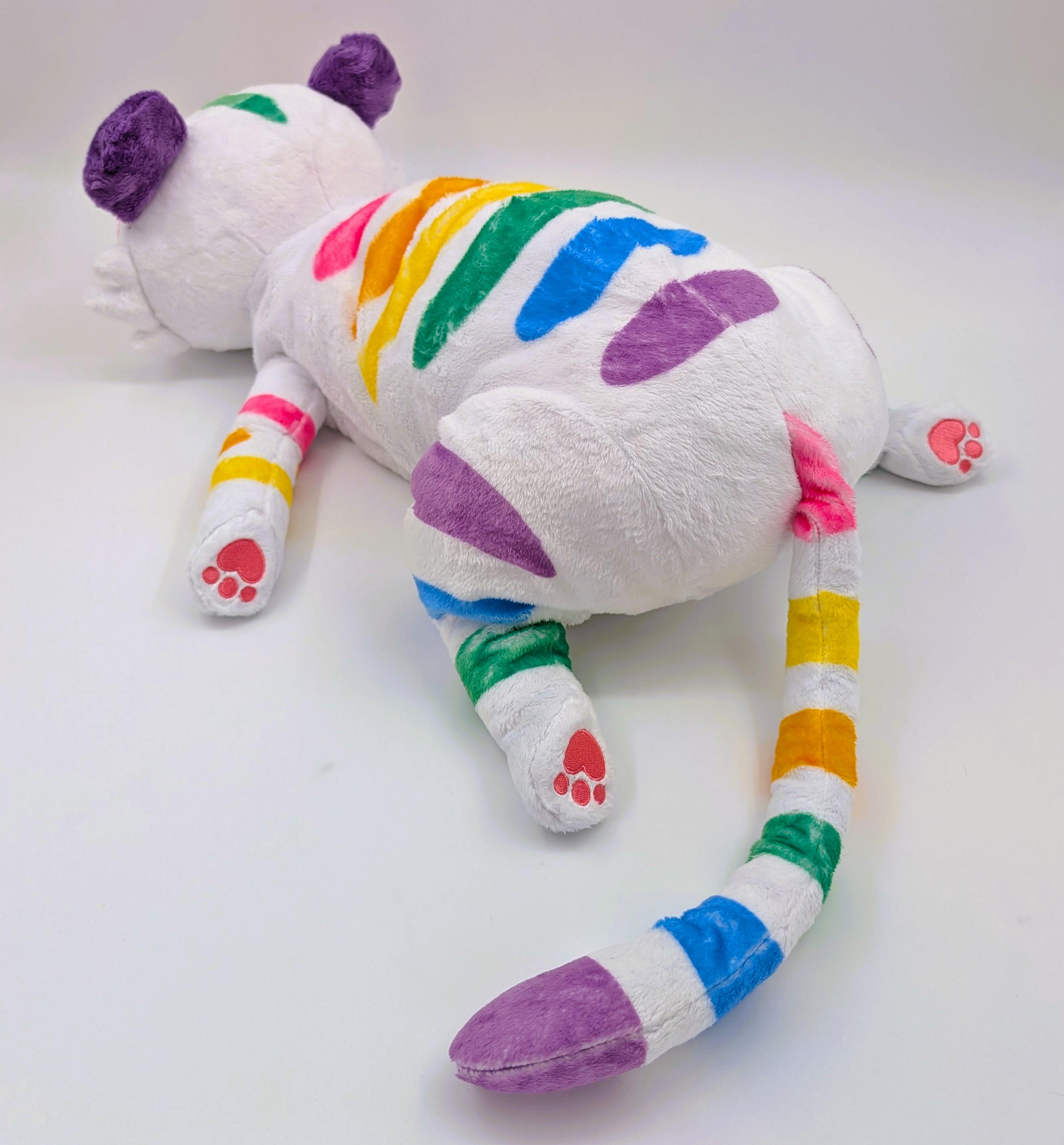 Weighted Pastel Rainbow Tiger Plush: Mochi Cuddle Pillow, 2lb Anxiety ...
