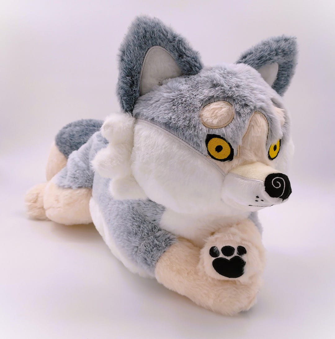 Weighted Wolf Plush: Biscuit the Grumpy Cuddle Pillow - Etsy