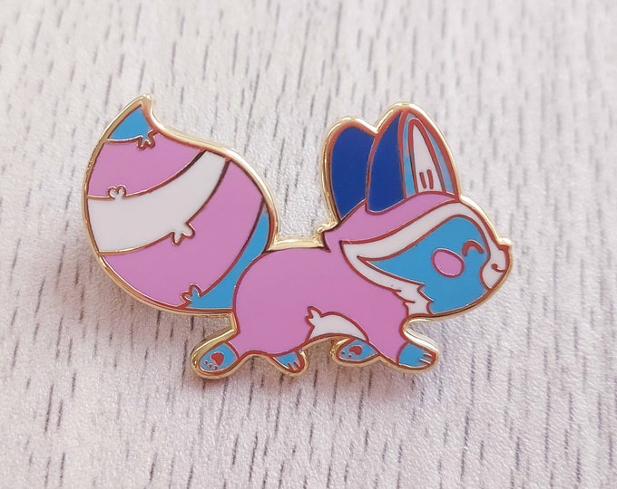 Enamel Pin -- Egg the Trans Raccoon - Etsy