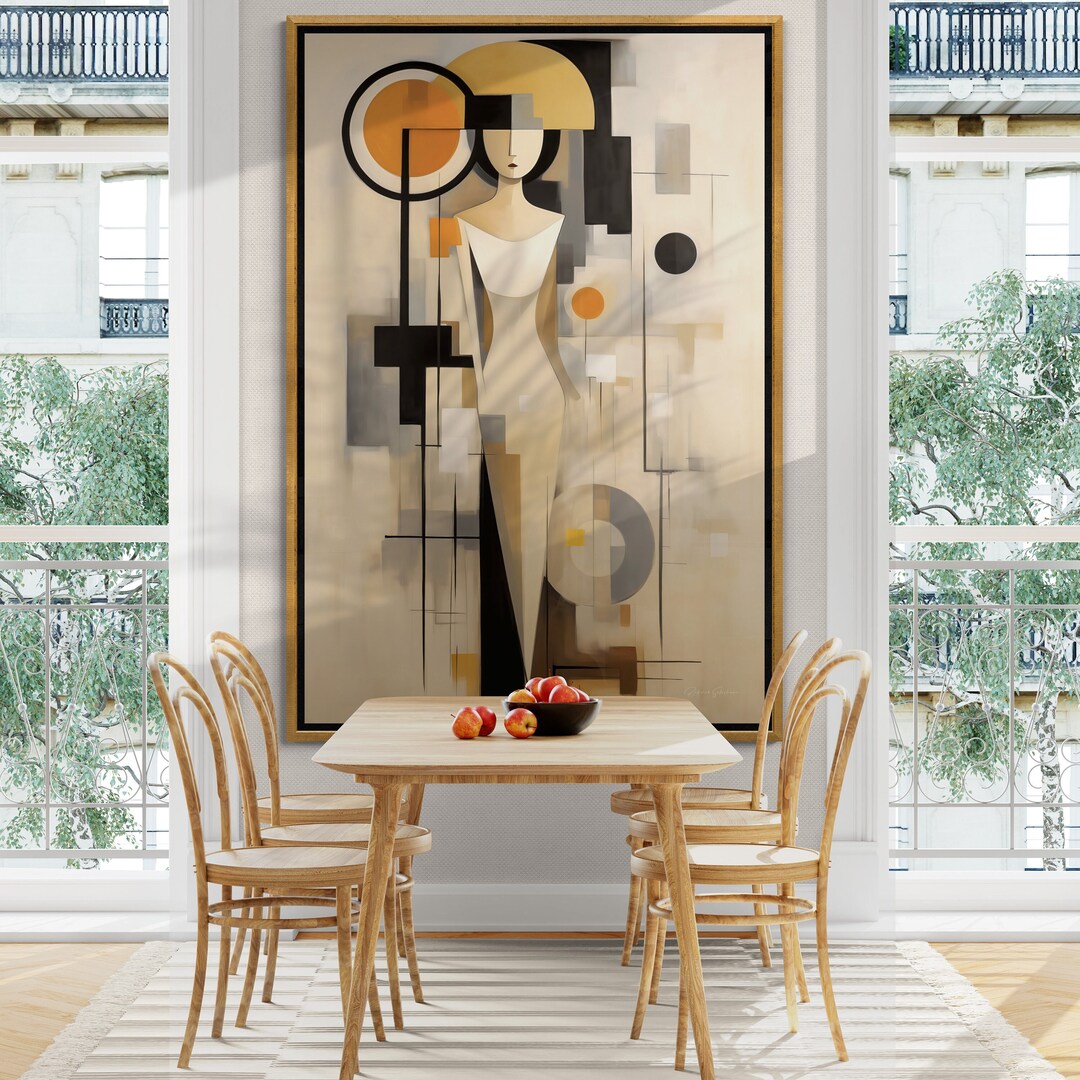 Graceful Geometry Abstract Art Print, Stylish Geometric Canvas, Chic ...