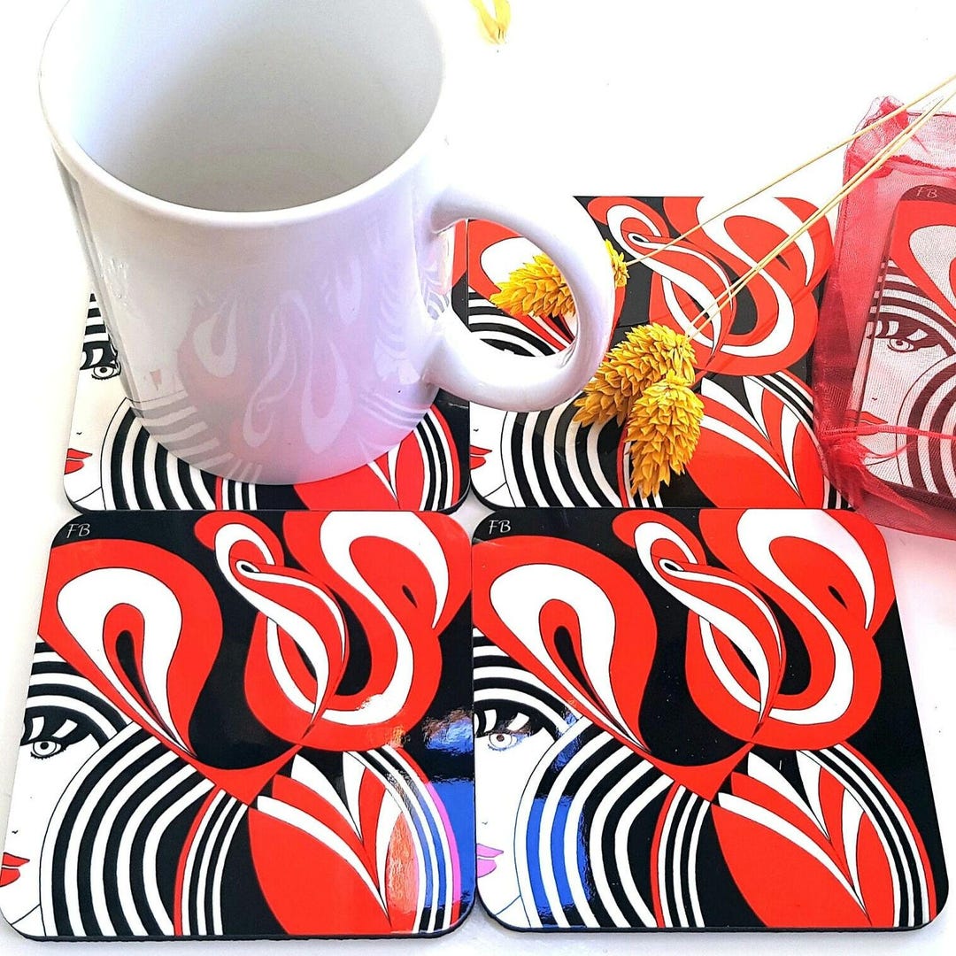 Colorful Cork Coasters - Under Decorative Glasses Design - Home Decor ...
