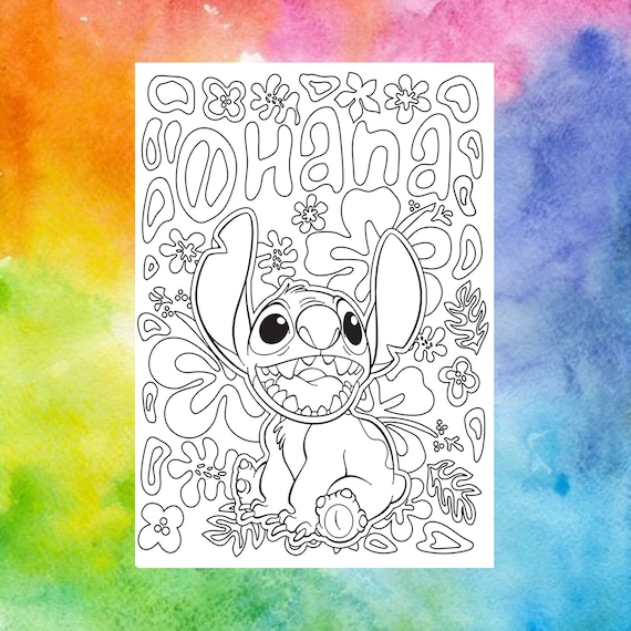 Stitch Coloring Sheet Party Activity Birthday Printable, 53% OFF