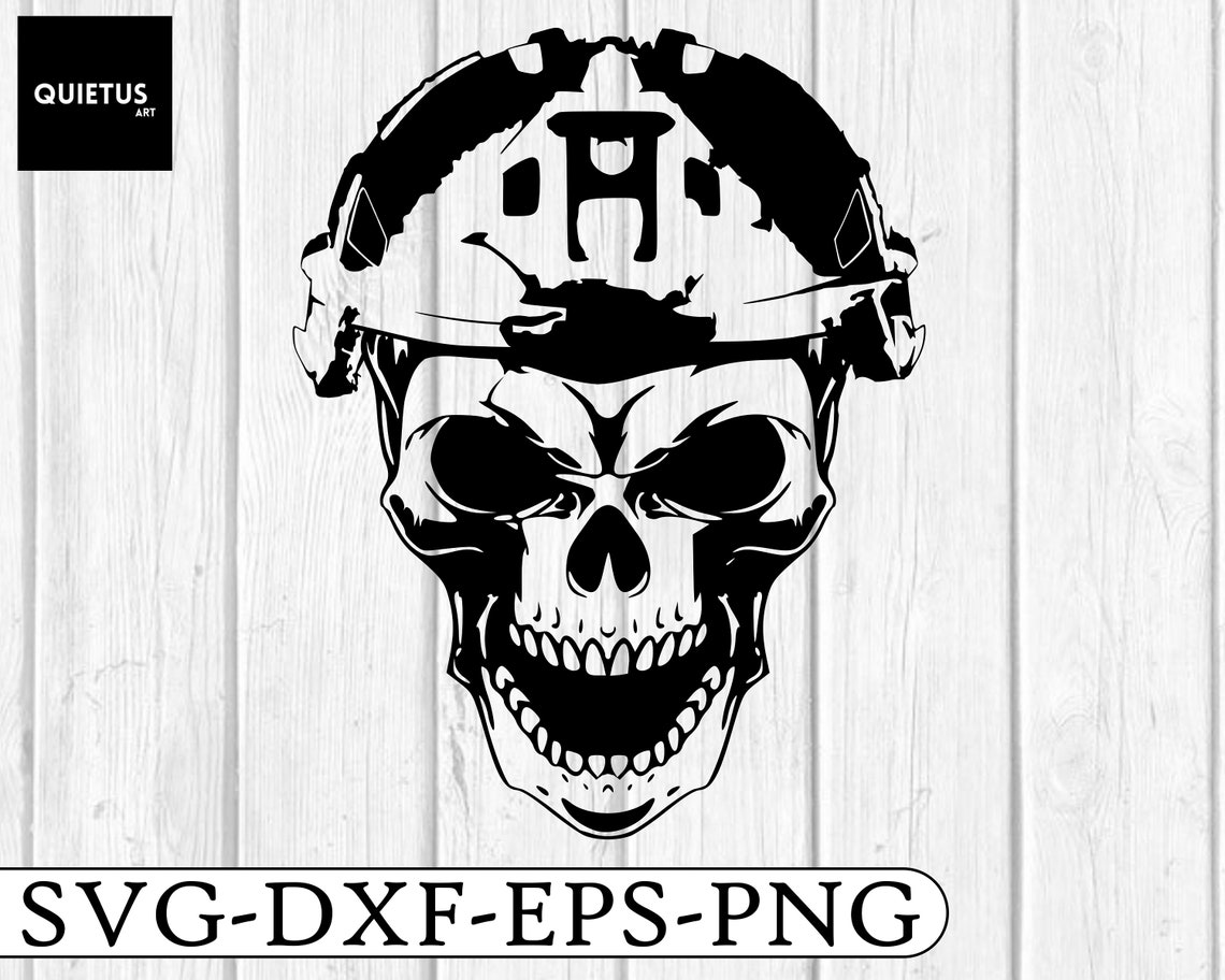 Skull & Helmet, SVG, Skull SVG, Skull Clipart, Skull Vector, Skull ...