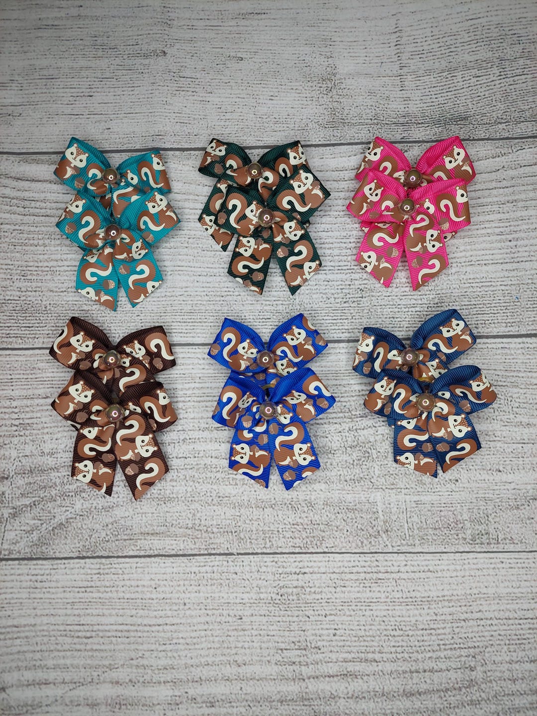 48 Dog Grooming Bows, Squirrel Prints, Wholesale Pack, Top Knot Bows ...