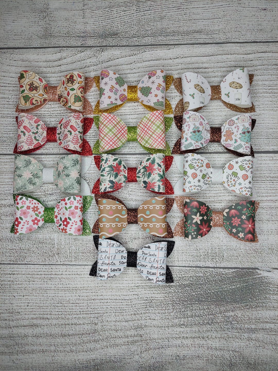 13 Faux Leather/ Glitter Foam Collar Bows, Wholesale Pack, Dog Grooming ...