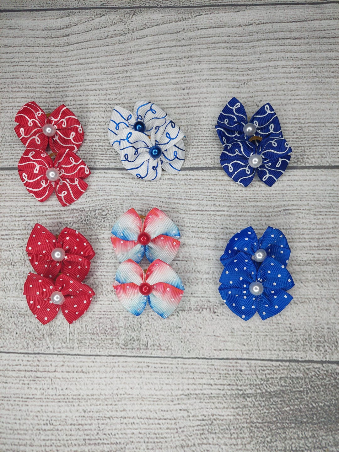 48 Paired Round Dog Grooming Bow Rounds, Topknot Bows, Wholesale Pack ...
