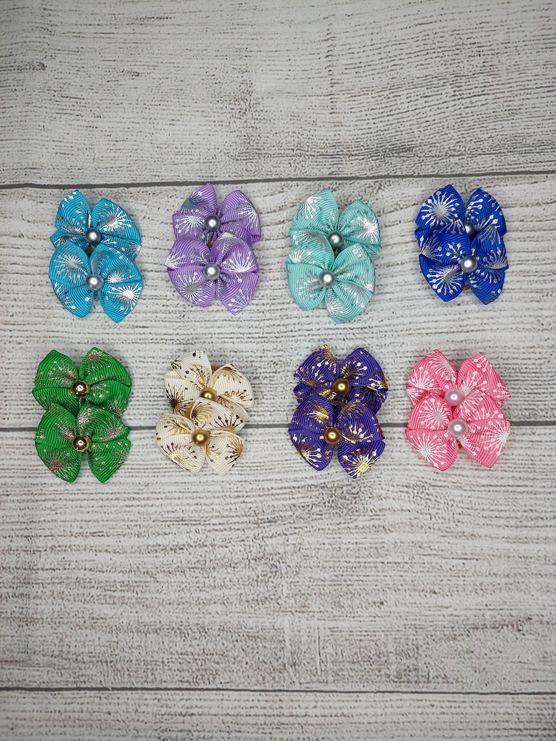 48 Round Dog Grooming Bows, Topknot Bows, Wholesale Pack, Color Bursts ...