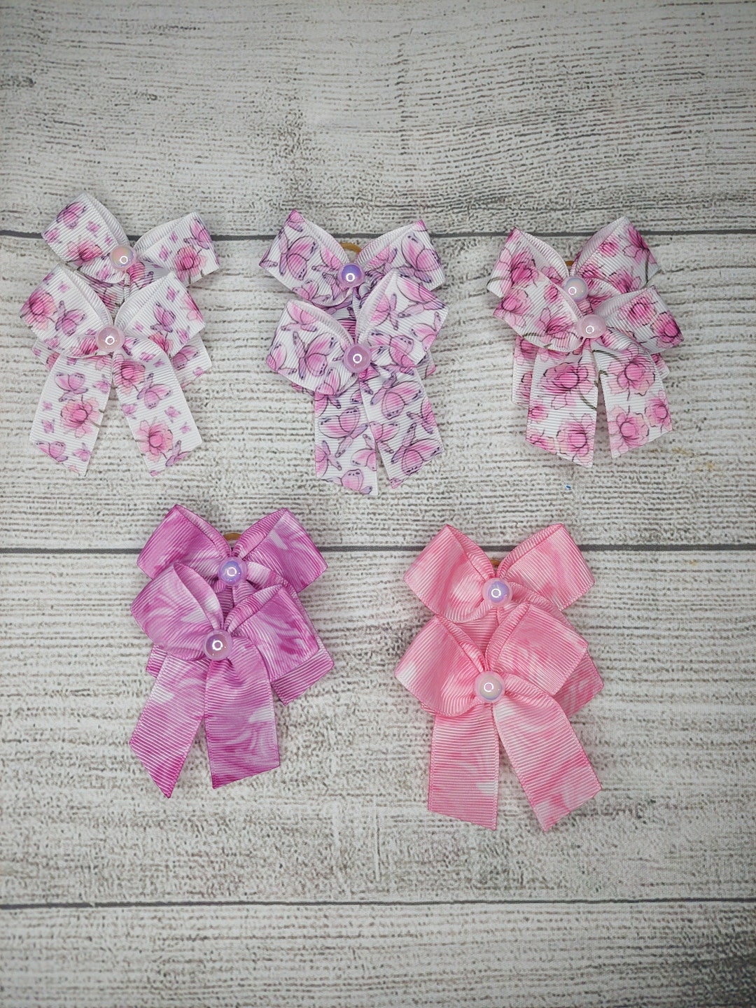 48 Dog Grooming Bows, Pink Purple Floral Butterfly, Wholesale Pack, Top ...
