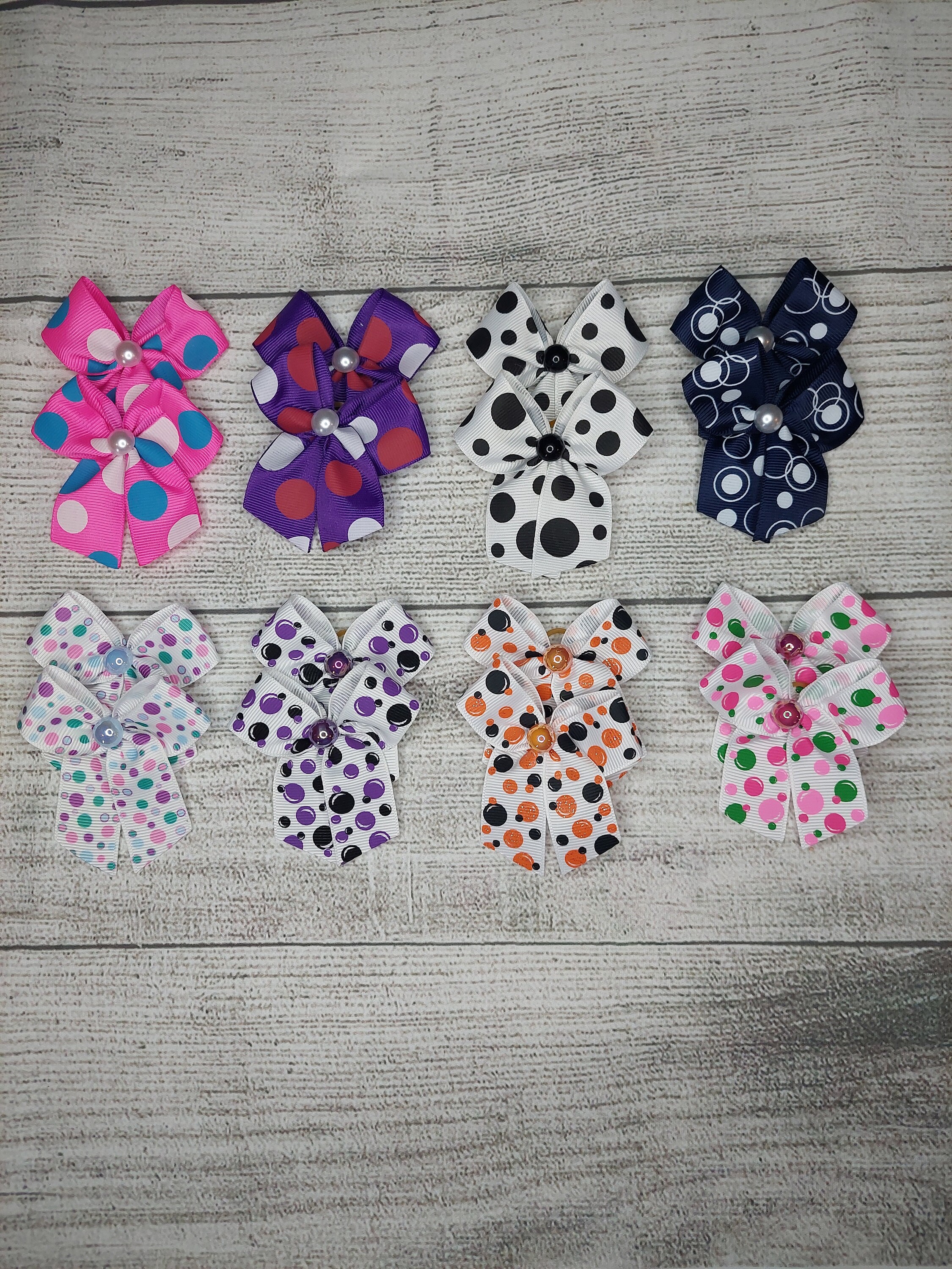 48 Dog Grooming Bows, Colorful Bubble Dot Prints, Wholesale Pack, Top ...