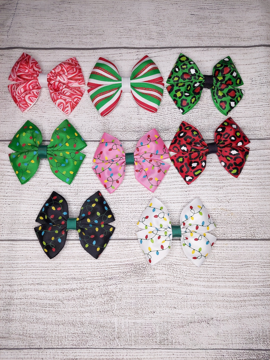 8 Double Loop, Dog Grooming Collar Bows, Wholesale Pack, Snowflakes ...