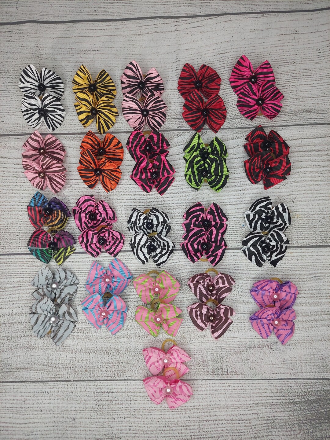 48 Paired Round Dog Grooming Bow Rounds, Topknot Bows, Wholesale Pack ...