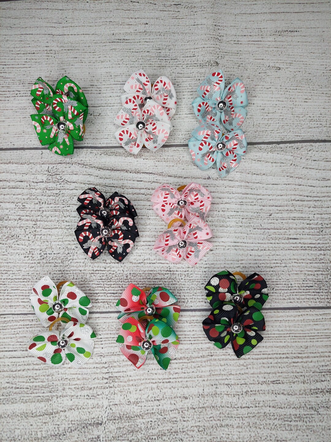 48 Paired Round Dog Grooming Bow Rounds, Topknot Bows, Wholesale Pack ...