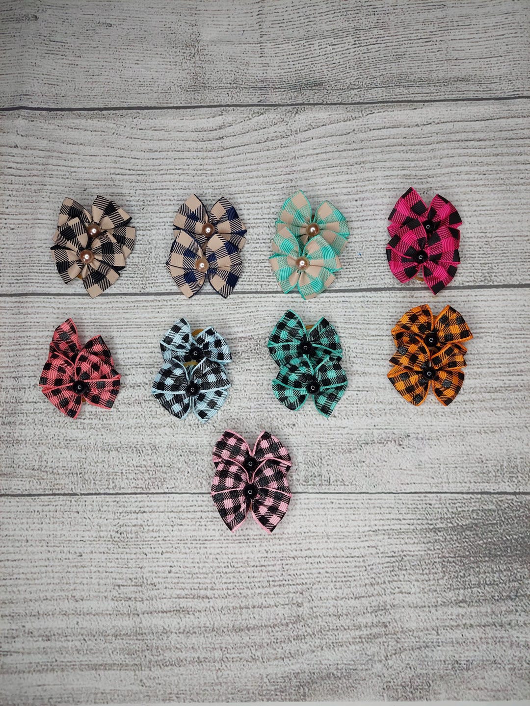 48 Paired Round Dog Grooming Bow Rounds, Topknot Bows, Wholesale Pack ...