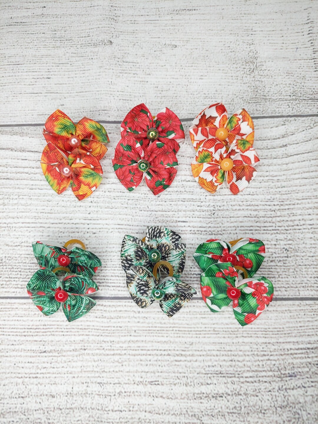 48 Paired Round Dog Grooming Bow Rounds, Topknot Bows, Wholesale Pack ...