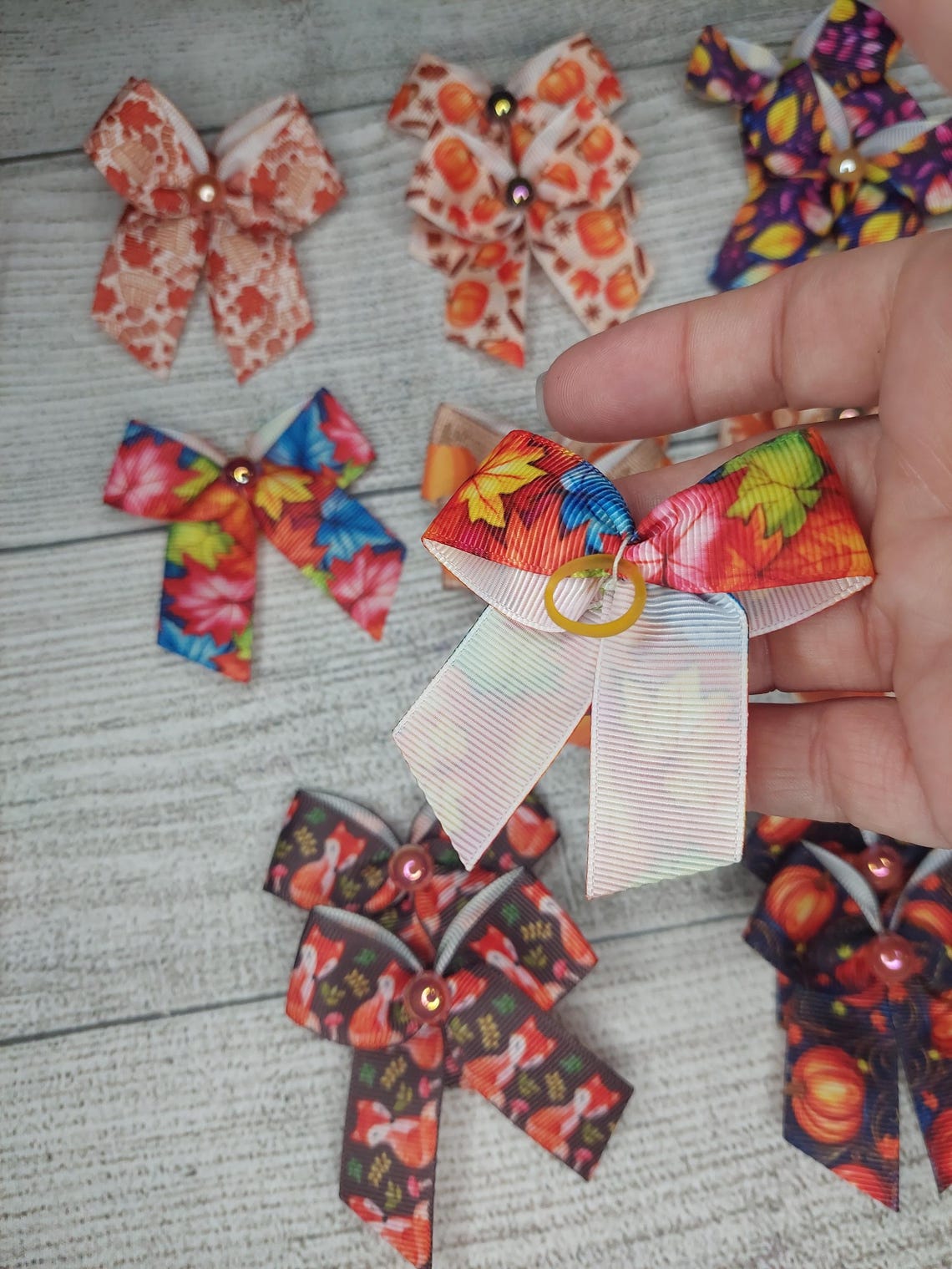 48 (24 Pair) Dog Grooming Bows, Fall Prints, Wholesale Pack, Top Knot ...
