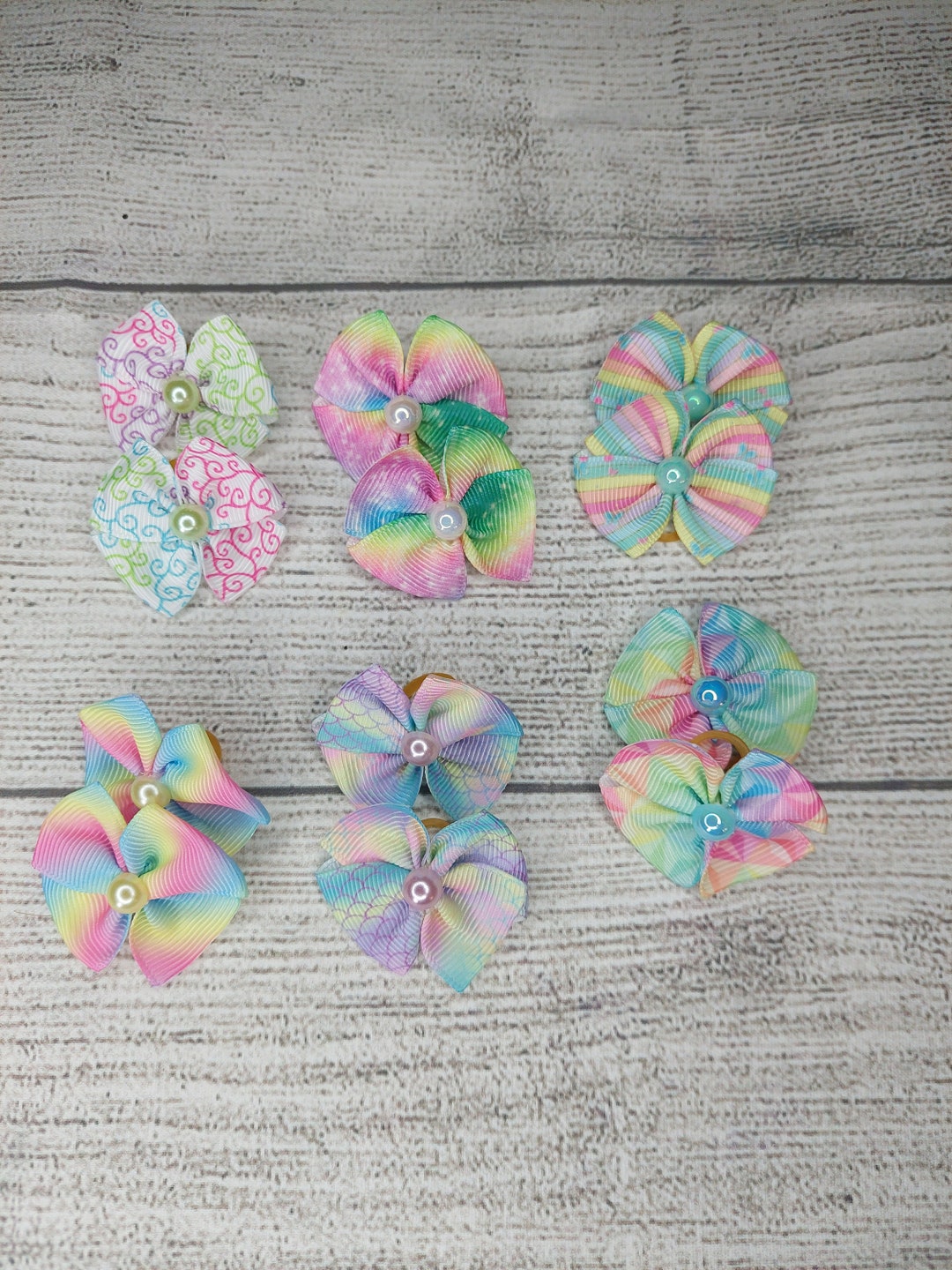 48 Round Dog Grooming Hair Bows, Topknot Bows, Whole Sale Pack - Etsy