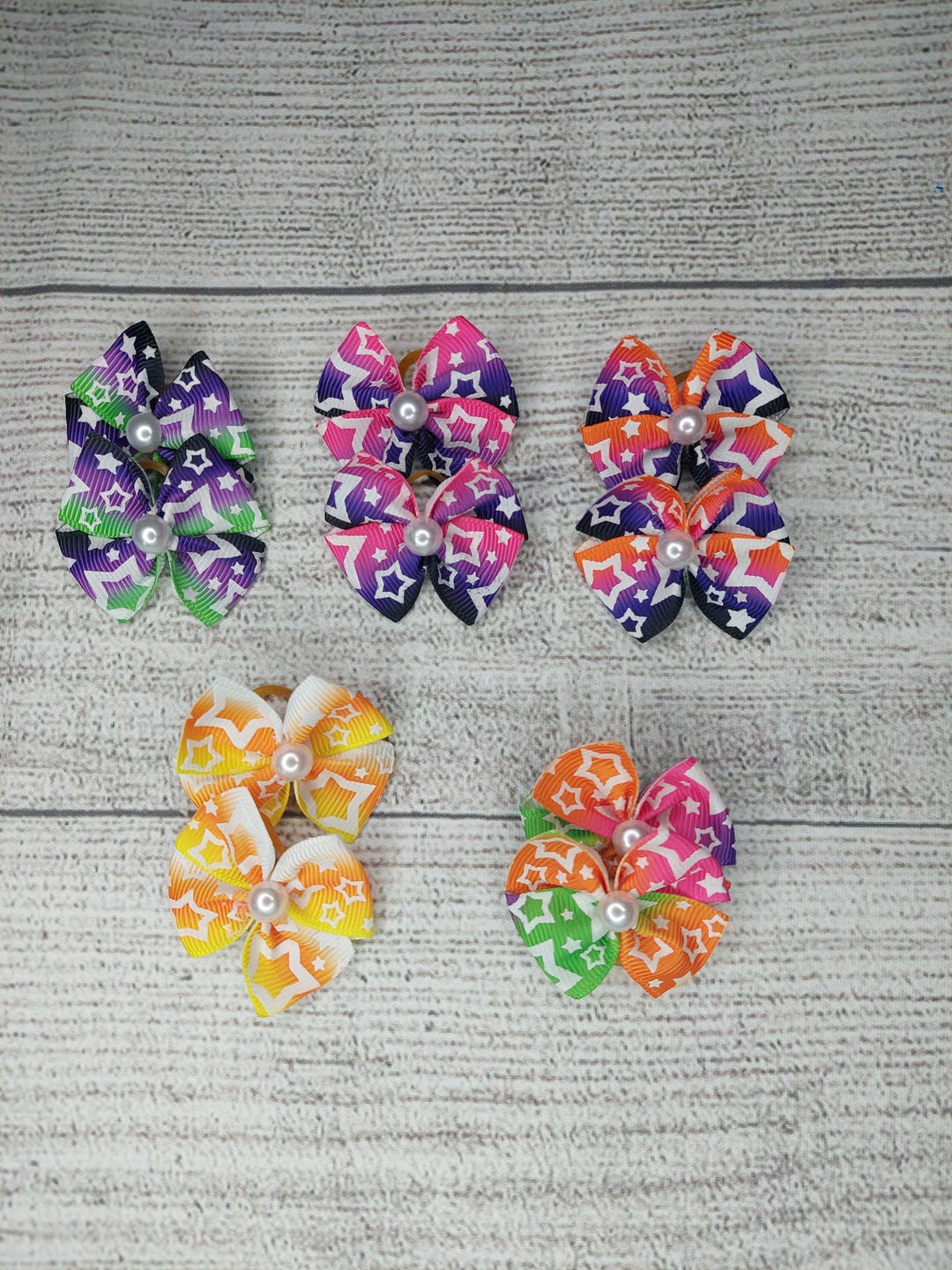 48 Paired Round Dog Grooming Bow Rounds, Topknot Bows, Wholesale Pack ...