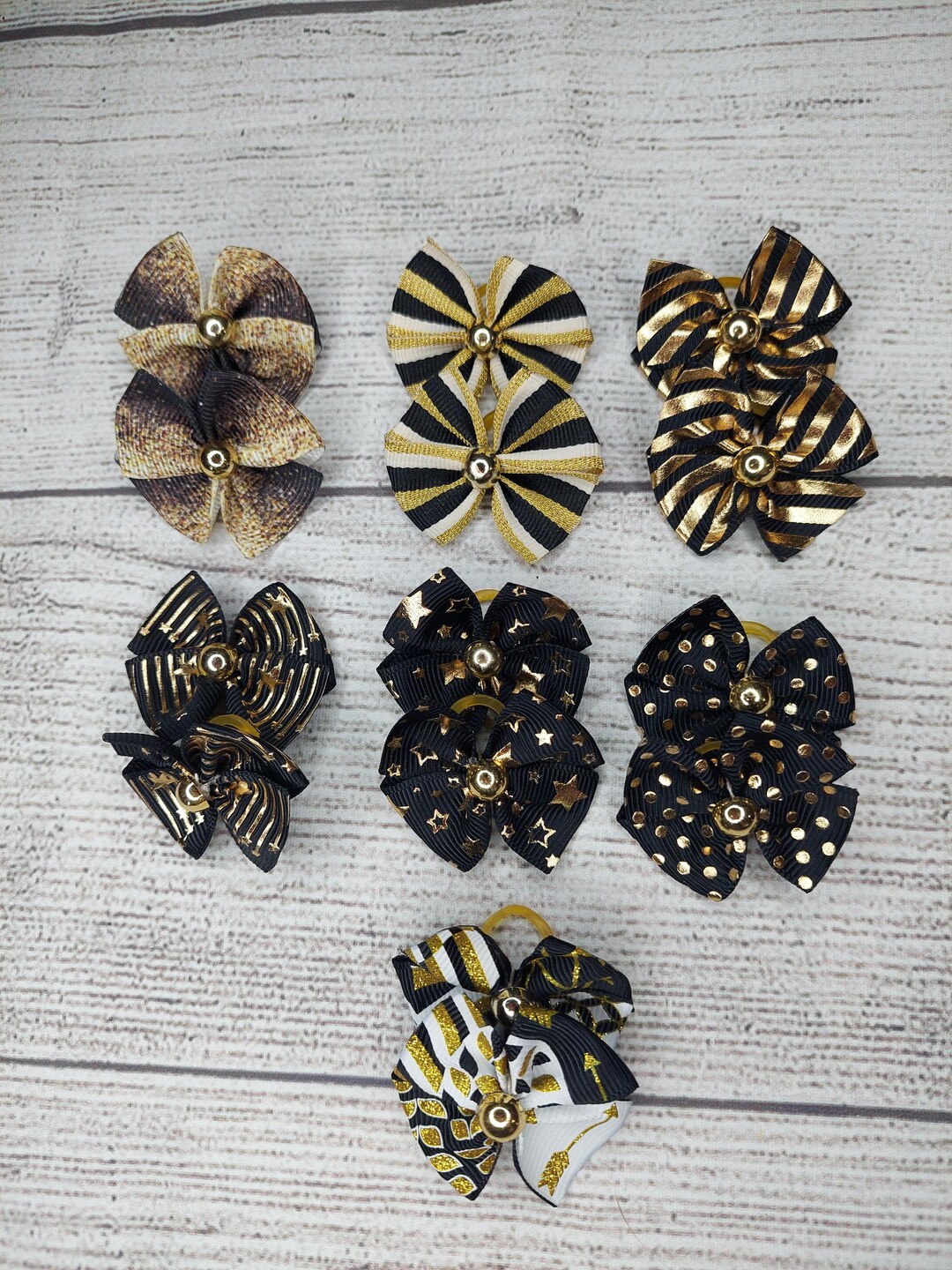 48 Paired Round Dog Grooming Bow Rounds, Topknot Bows, Wholesale Pack ...