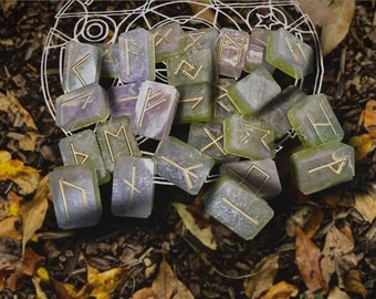 Magickal Witches Mushrunes With Magic Mushroom Jar Resin Runes - Etsy