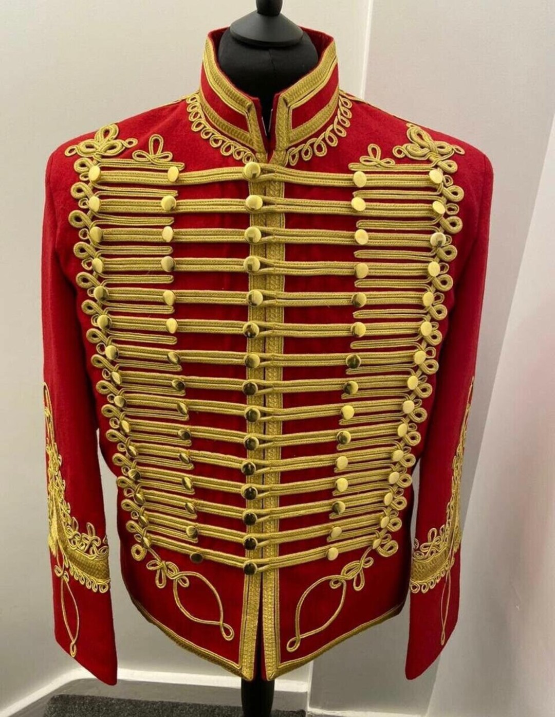 Vintage Military Jacket Napoleonic Uniform Hussar Jacket Tunic Pelisse ...